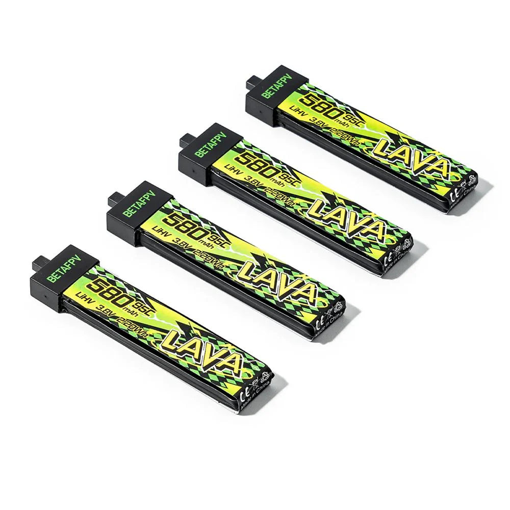 BETAFPV LAVA II 1S 580mAh 4.35v HV 95C BT2.0 Battery (4PCS) – Tiny Whoop