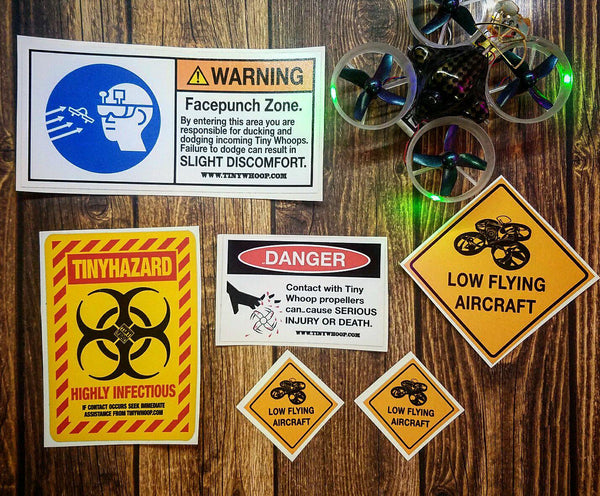 Warning Sign Sticker Set - Tiny Whoop